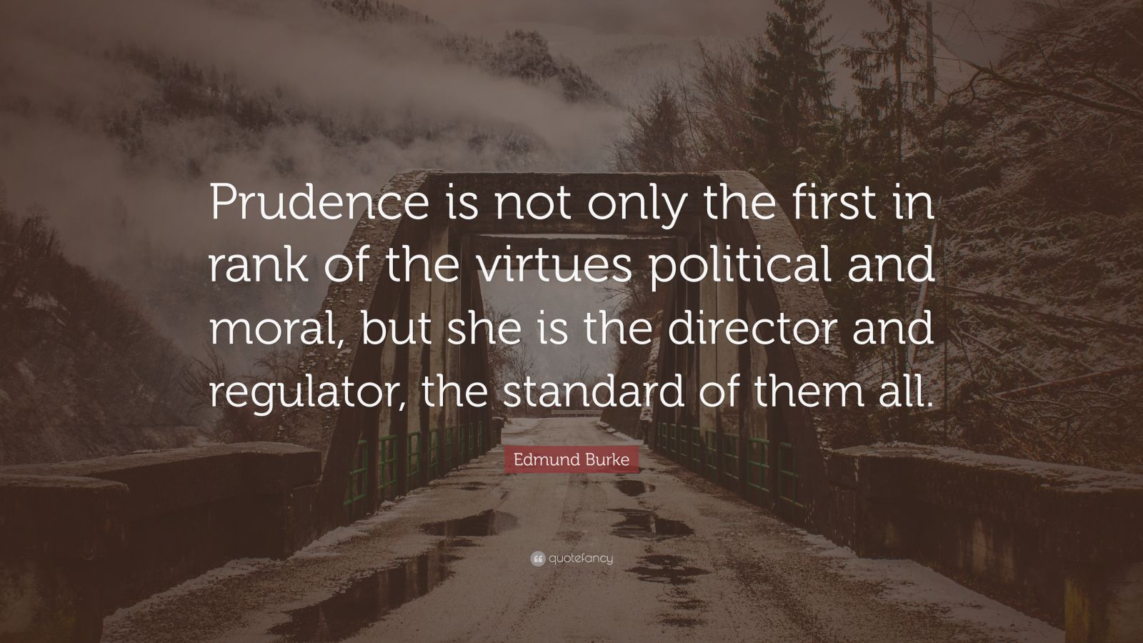 Edmund Burke Quote: “Prudence is not only the first in rank of the ...