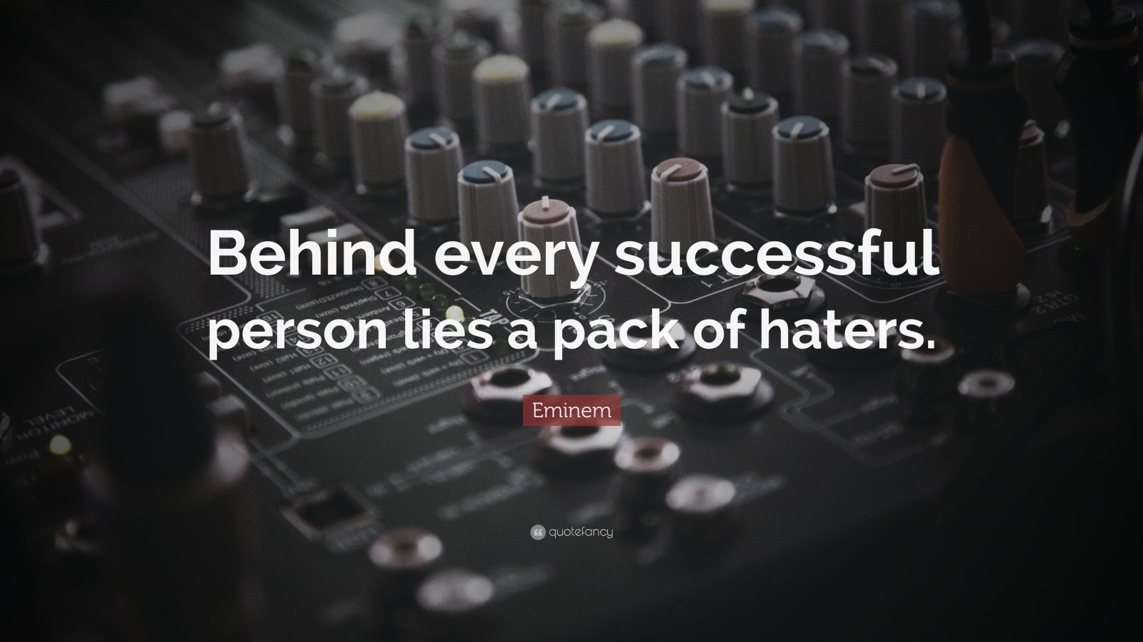 Eminem Quote: “Behind every successful person lies a pack of haters ...