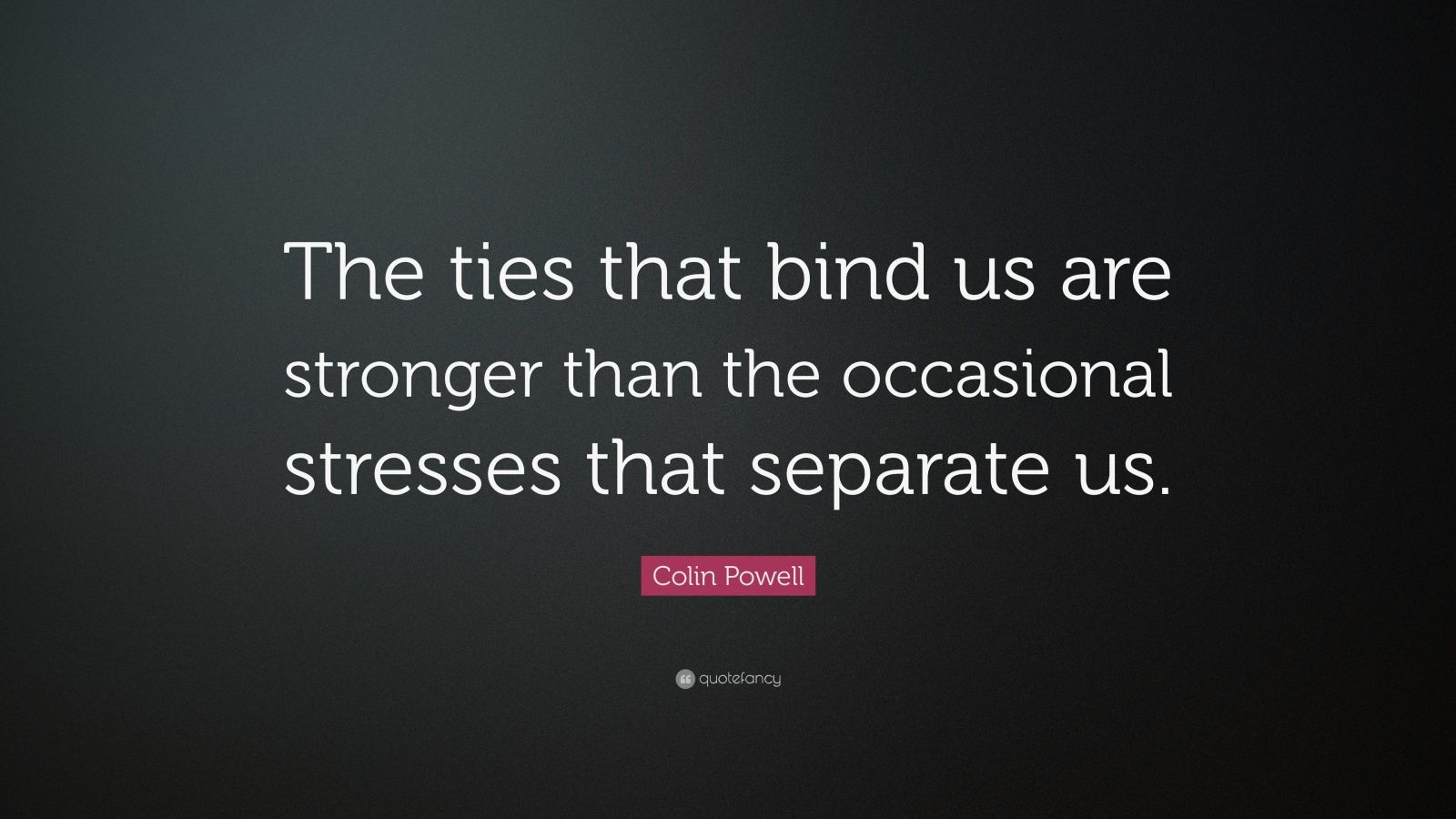 Colin Powell Quote: “The ties that bind us are stronger than the ...