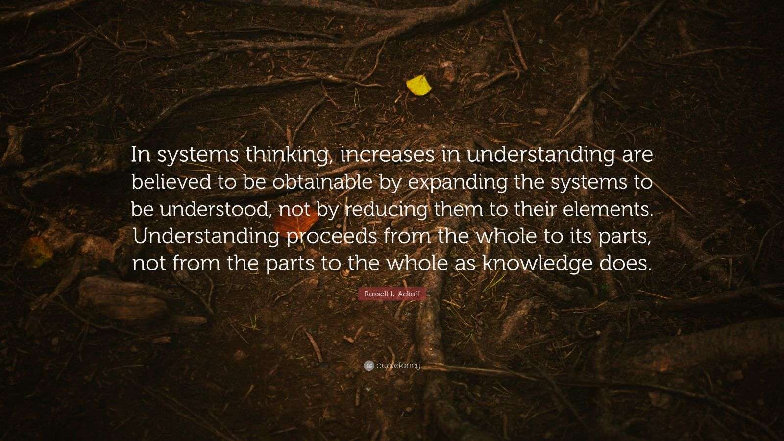 Russell L. Ackoff Quote: “In systems thinking, increases in ...
