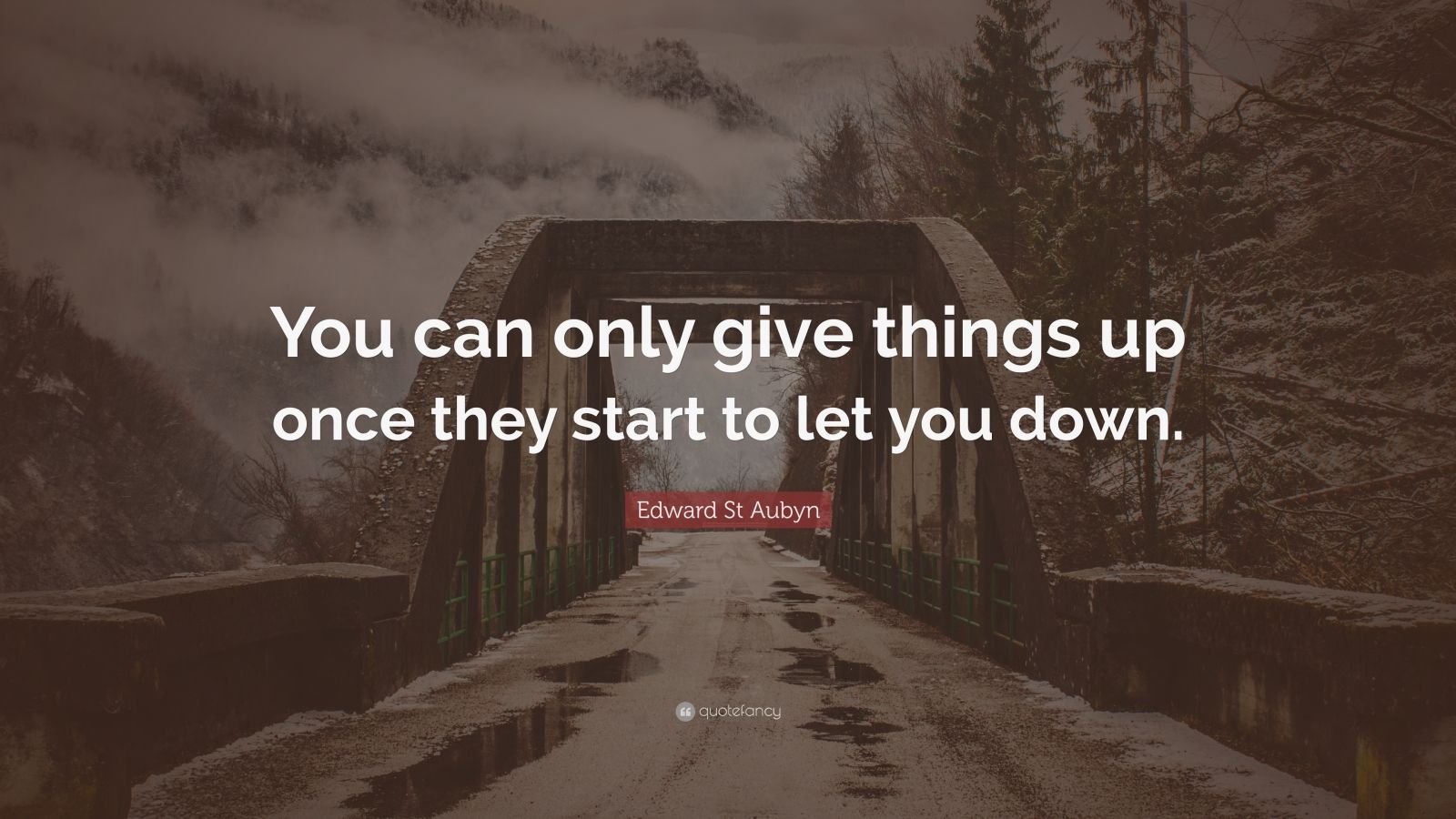 Edward St Aubyn Quote: “You can only give things up once they start to ...