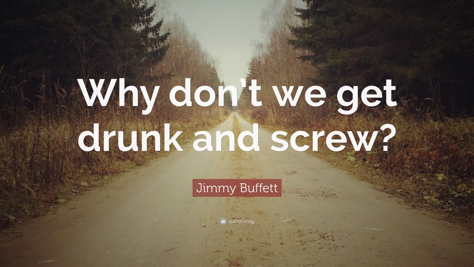 Jimmy Buffett Quote: “Why don’t we get drunk and screw?”
