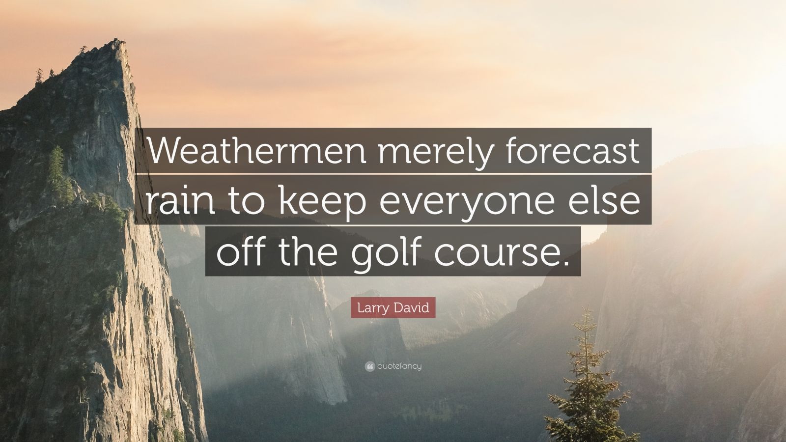 Larry David Quote: “Weathermen merely forecast rain to keep everyone ...