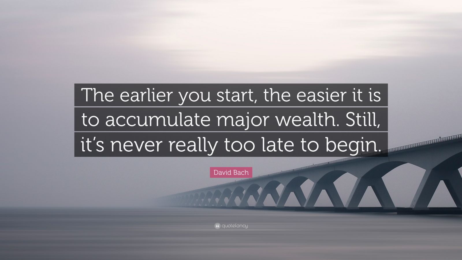 David Bach Quote: “The earlier you start, the easier it is to ...