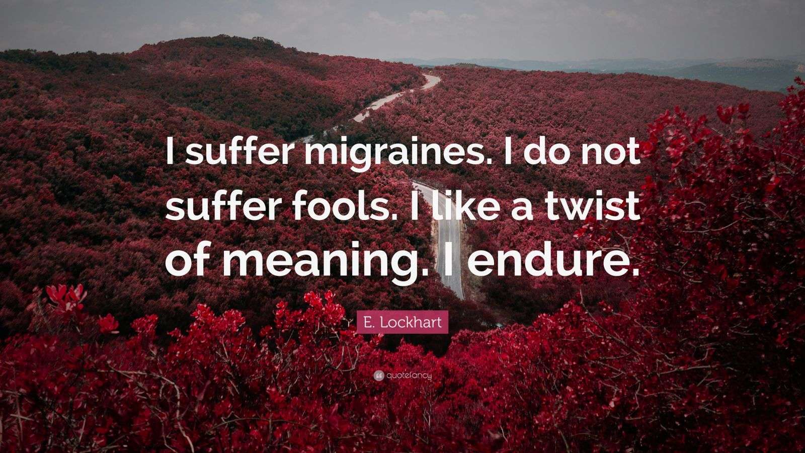E. Lockhart Quote: “I suffer migraines. I do not suffer fools. I like a ...