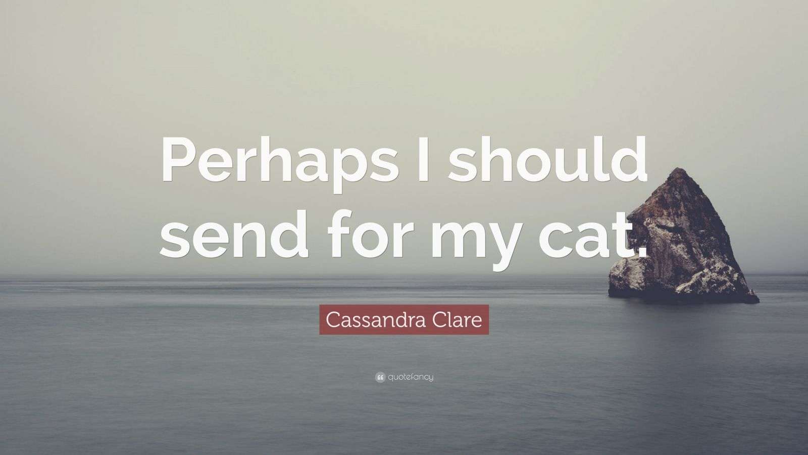 Cassandra Clare Quote: “Perhaps I should send for my cat.”
