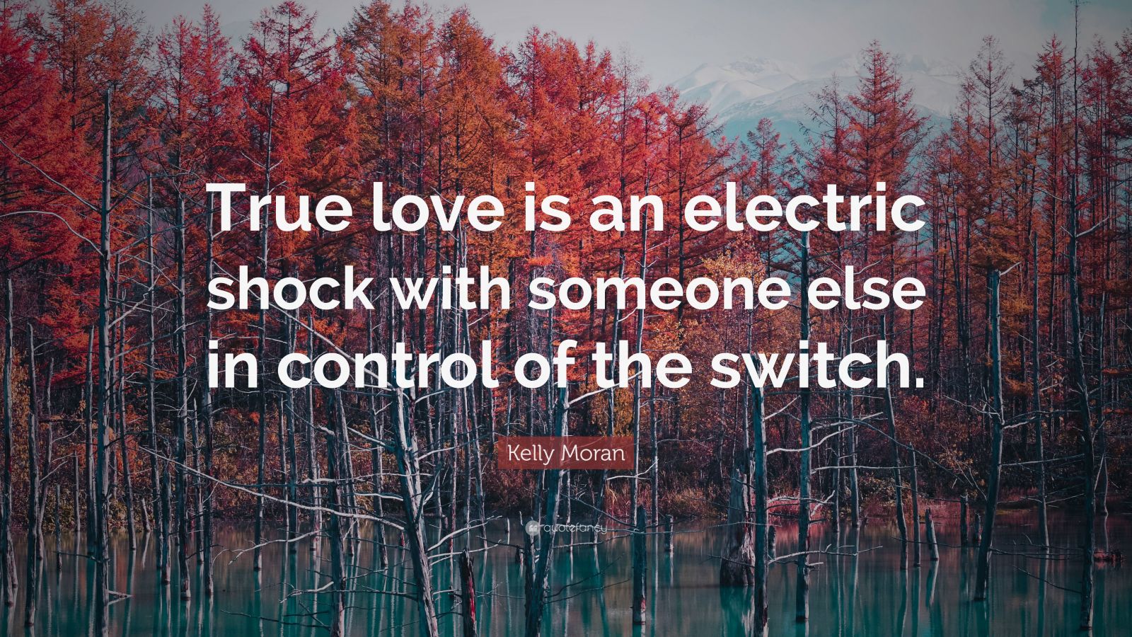Kelly Moran Quote: “True love is an electric shock with someone else in ...