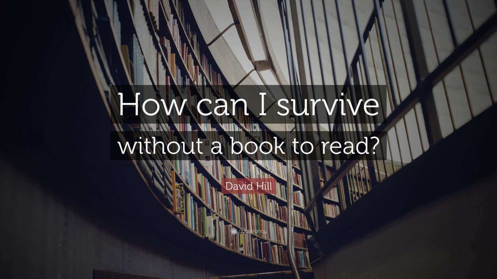 David Hill Quote: “How can I survive without a book to read?”