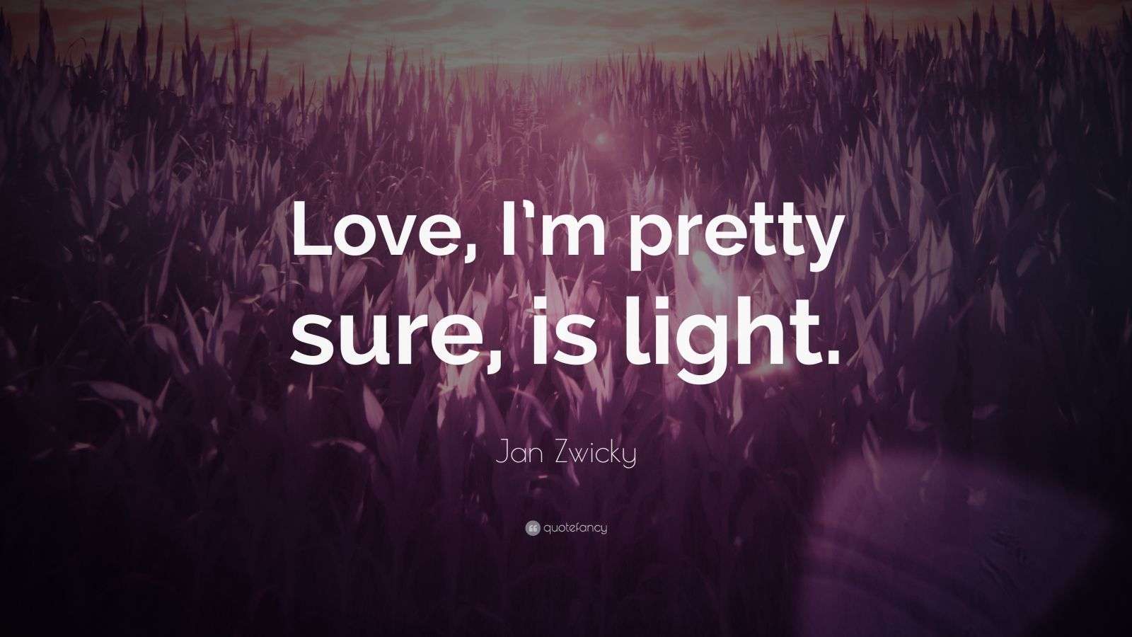 Jan Zwicky Quote: “Love, I’m pretty sure, is light.”