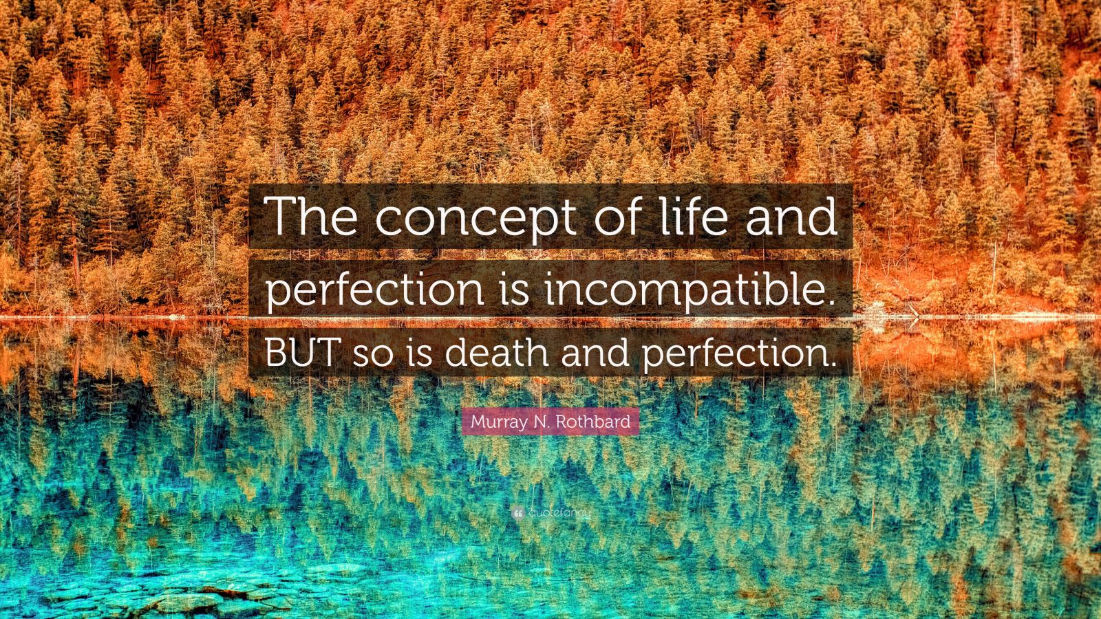 Murray N. Rothbard Quote: “The concept of life and perfection is ...