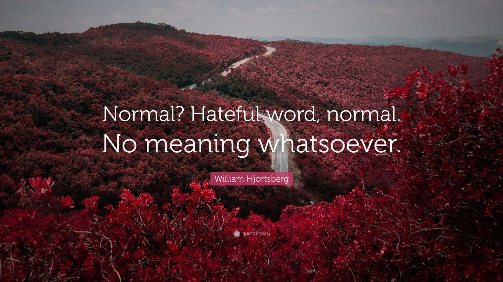 William Hjortsberg Quote: “Normal? Hateful word, normal. No meaning ...