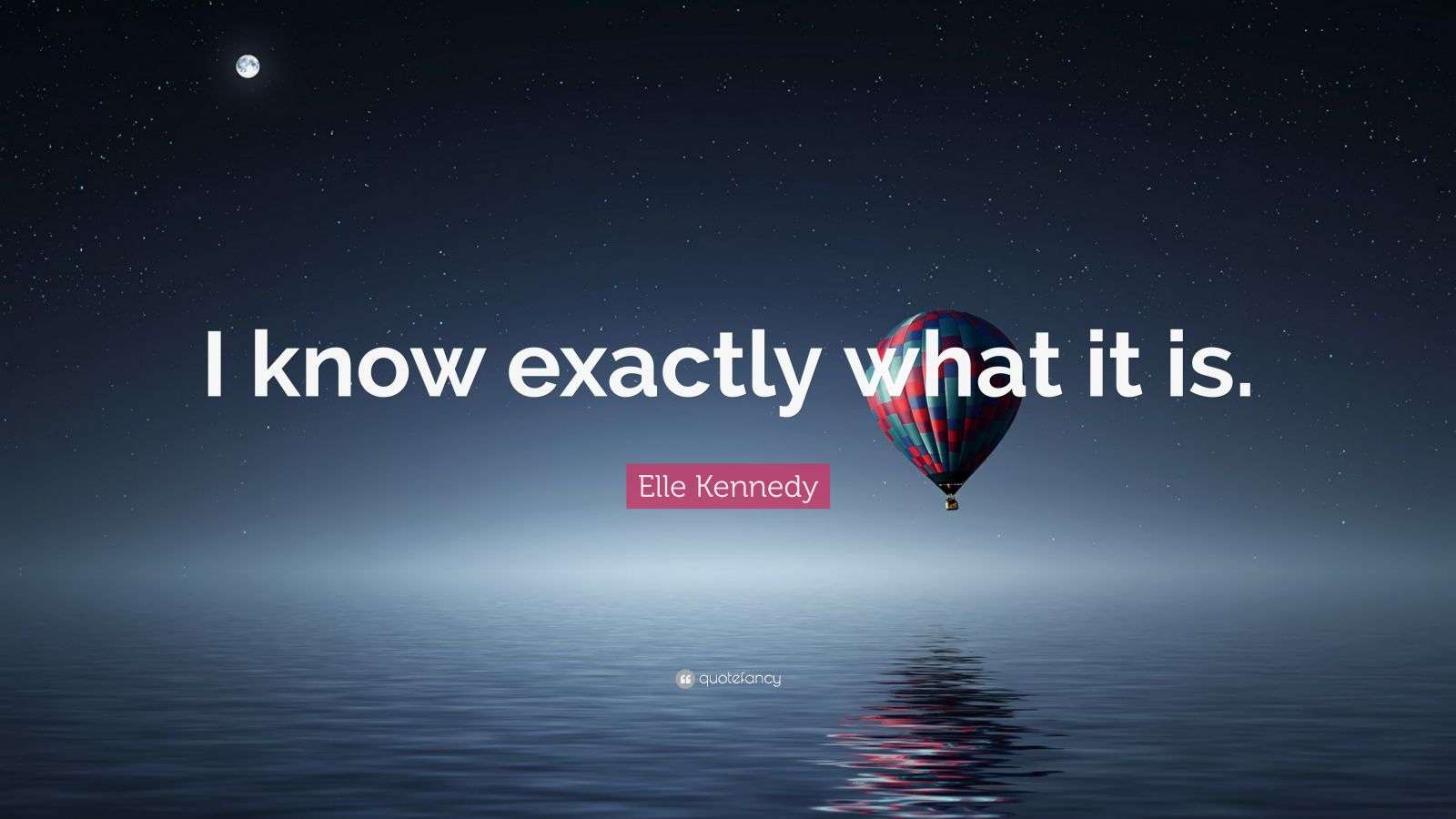 Elle Kennedy Quote: “I know exactly what it is.”