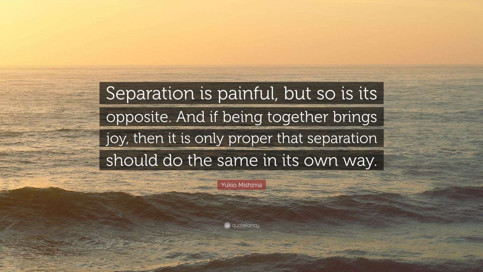 Yukio Mishima Quote: “Separation is painful, but so is its opposite ...