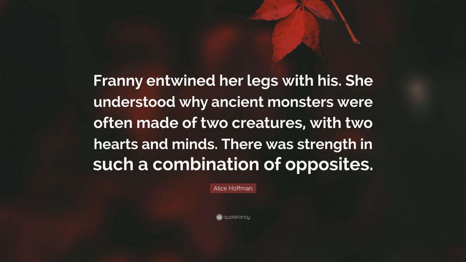 Alice Hoffman Quote: “Franny entwined her legs with his. She understood ...