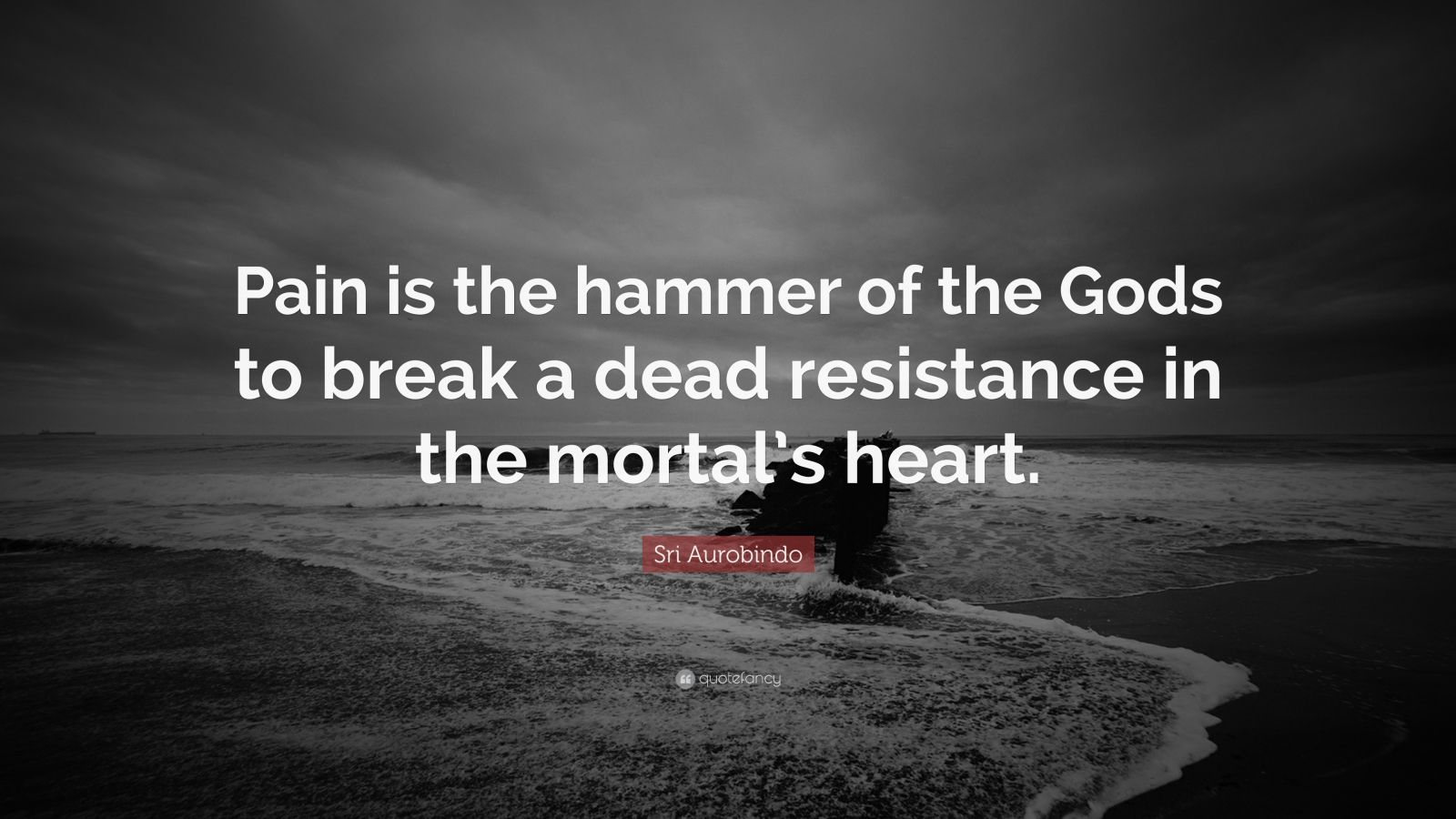 Sri Aurobindo Quote: “Pain is the hammer of the Gods to break a dead ...
