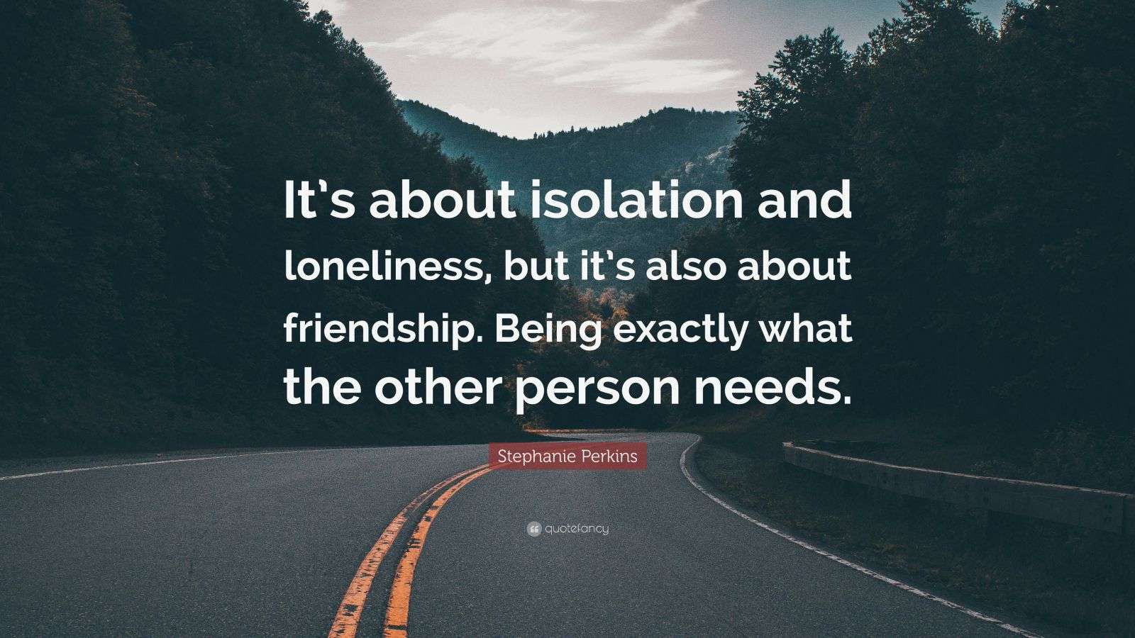 Stephanie Perkins Quote: “It’s about isolation and loneliness, but it’s ...