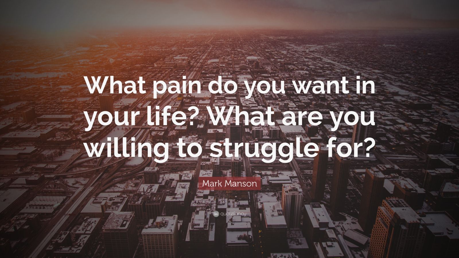 Mark Manson Quote: “What pain do you want in your life? What are you ...