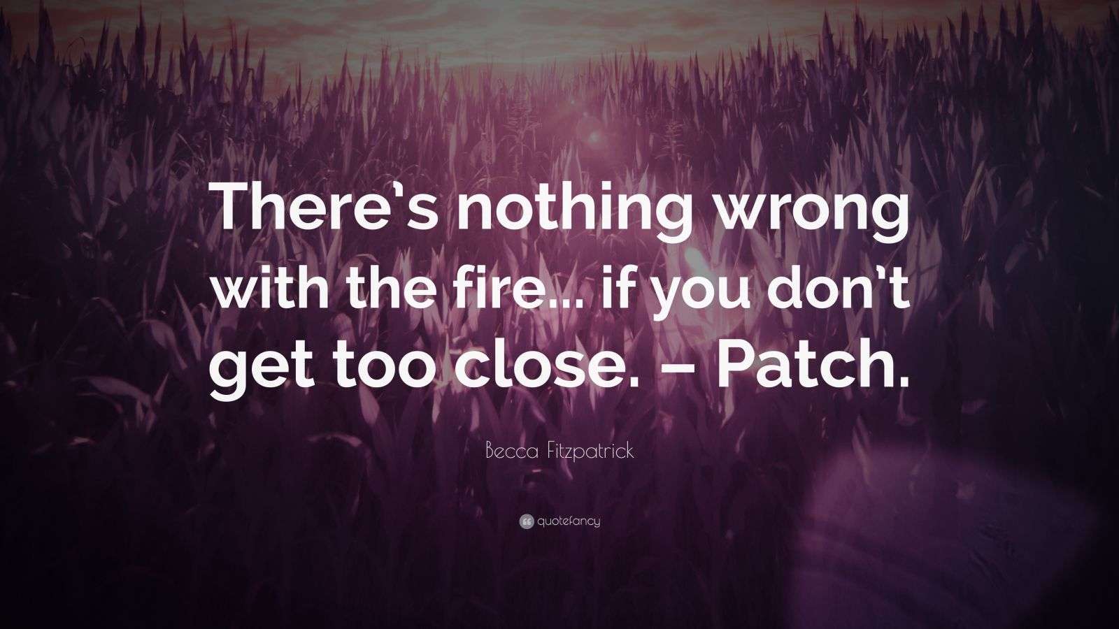 Becca Fitzpatrick Quote: “There’s nothing wrong with the fire... if you ...