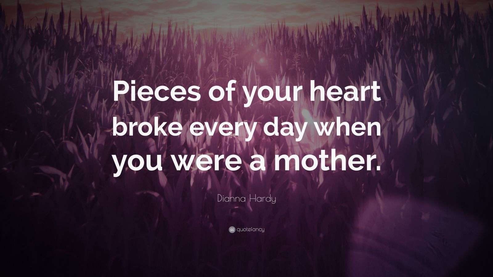 Dianna Hardy Quote: “Pieces of your heart broke every day when you were ...