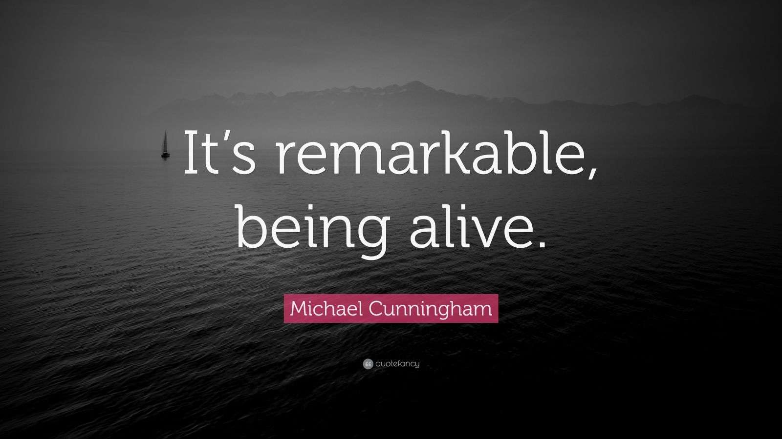 Michael Cunningham Quote: “It’s remarkable, being alive.”