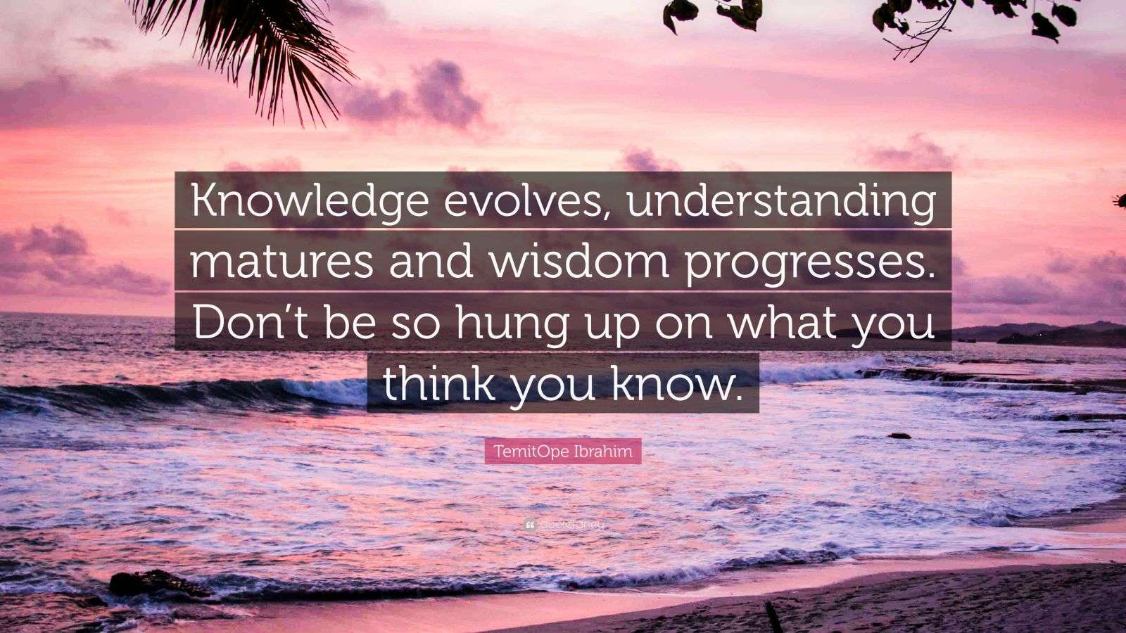 TemitOpe Ibrahim Quote: “Knowledge evolves, understanding matures and ...