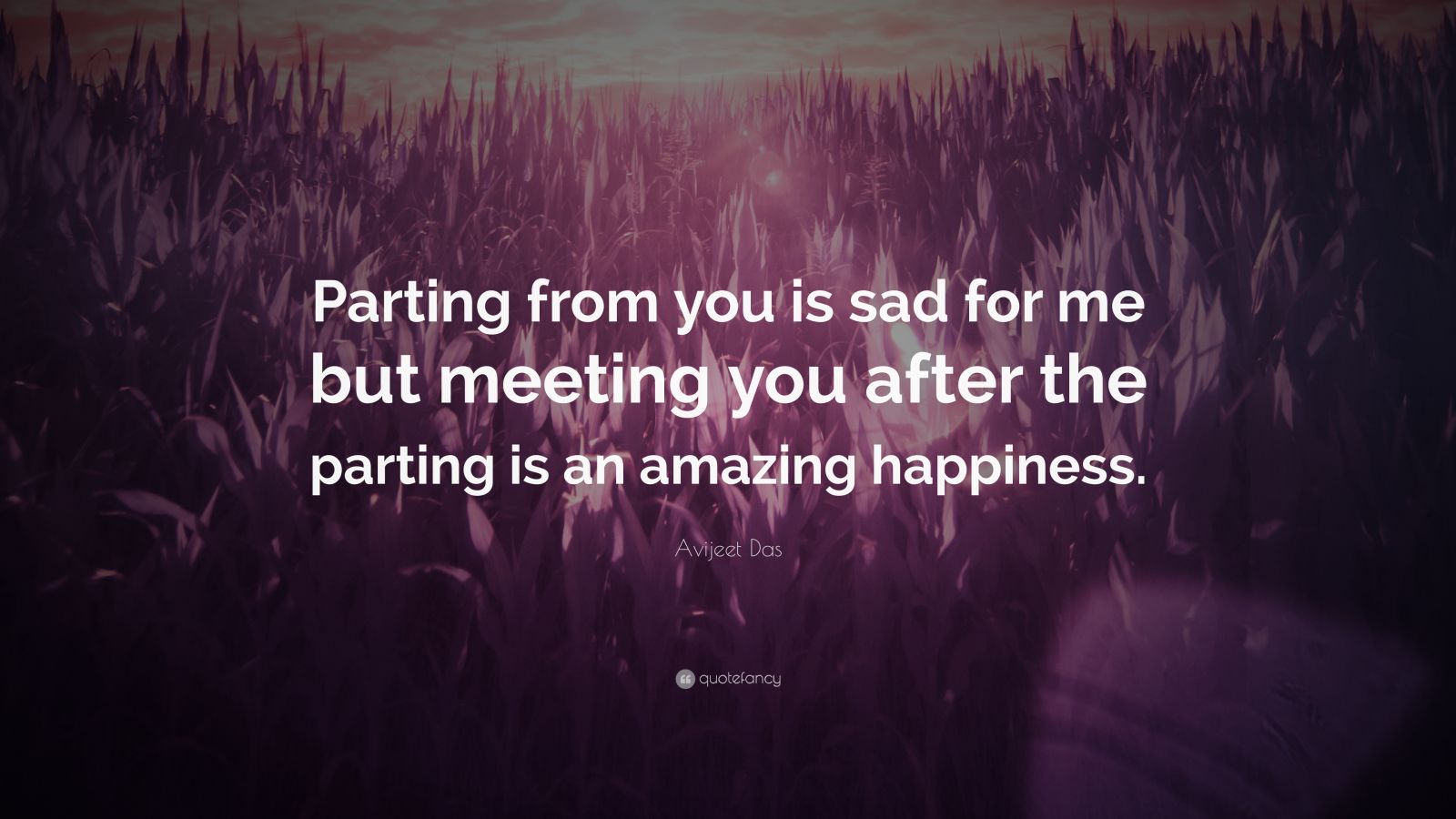 Avijeet Das Quote: “Parting from you is sad for me but meeting you ...