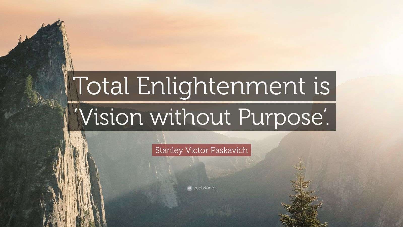 Stanley Victor Paskavich Quote: “Total Enlightenment is ‘Vision without ...
