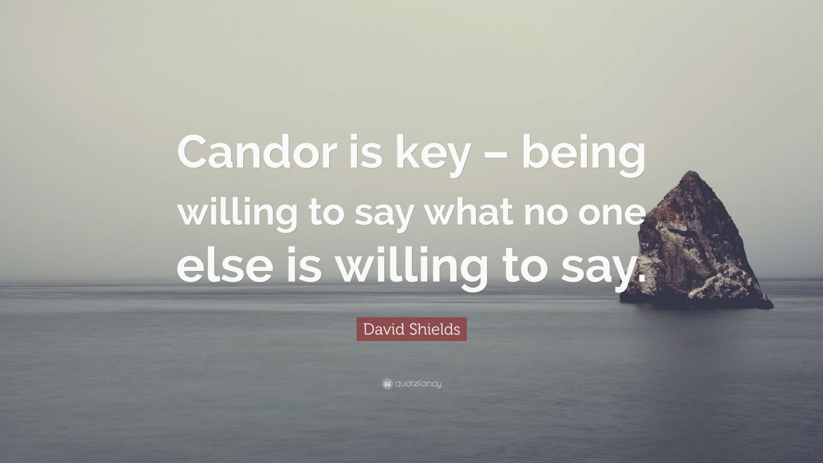 David Shields Quote: “Candor is key – being willing to say what no one ...
