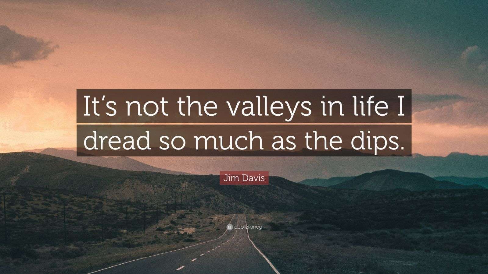 Jim Davis Quote: “It’s not the valleys in life I dread so much as the ...