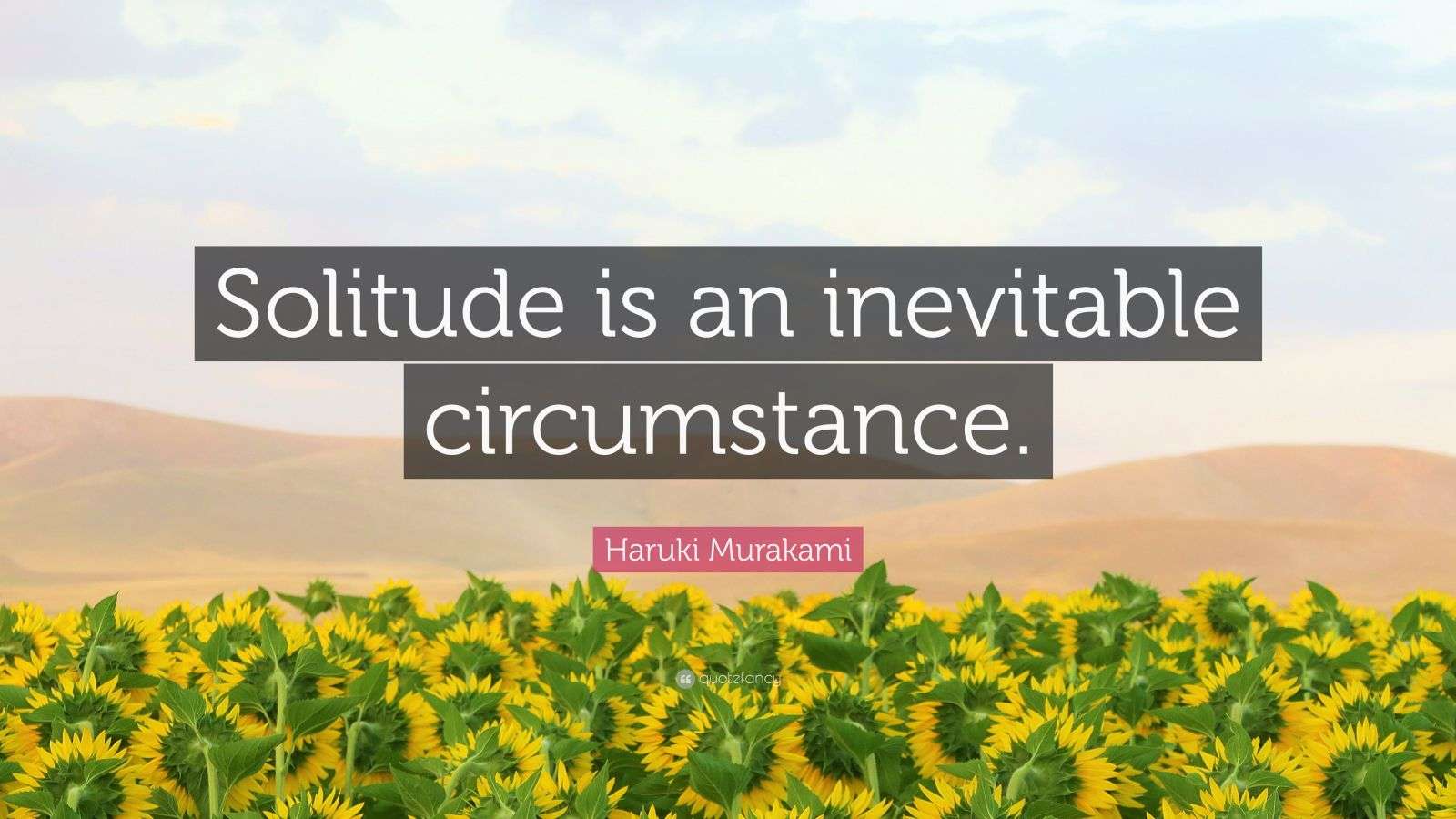 Haruki Murakami Quote: “Solitude is an inevitable circumstance.”
