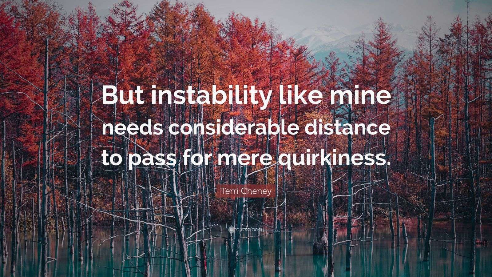 Terri Cheney Quote: “But instability like mine needs considerable ...
