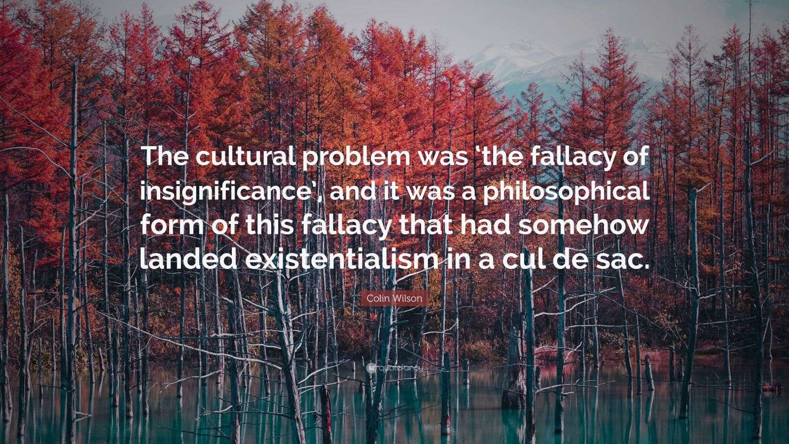 Colin Wilson Quote: “The cultural problem was ‘the fallacy of ...