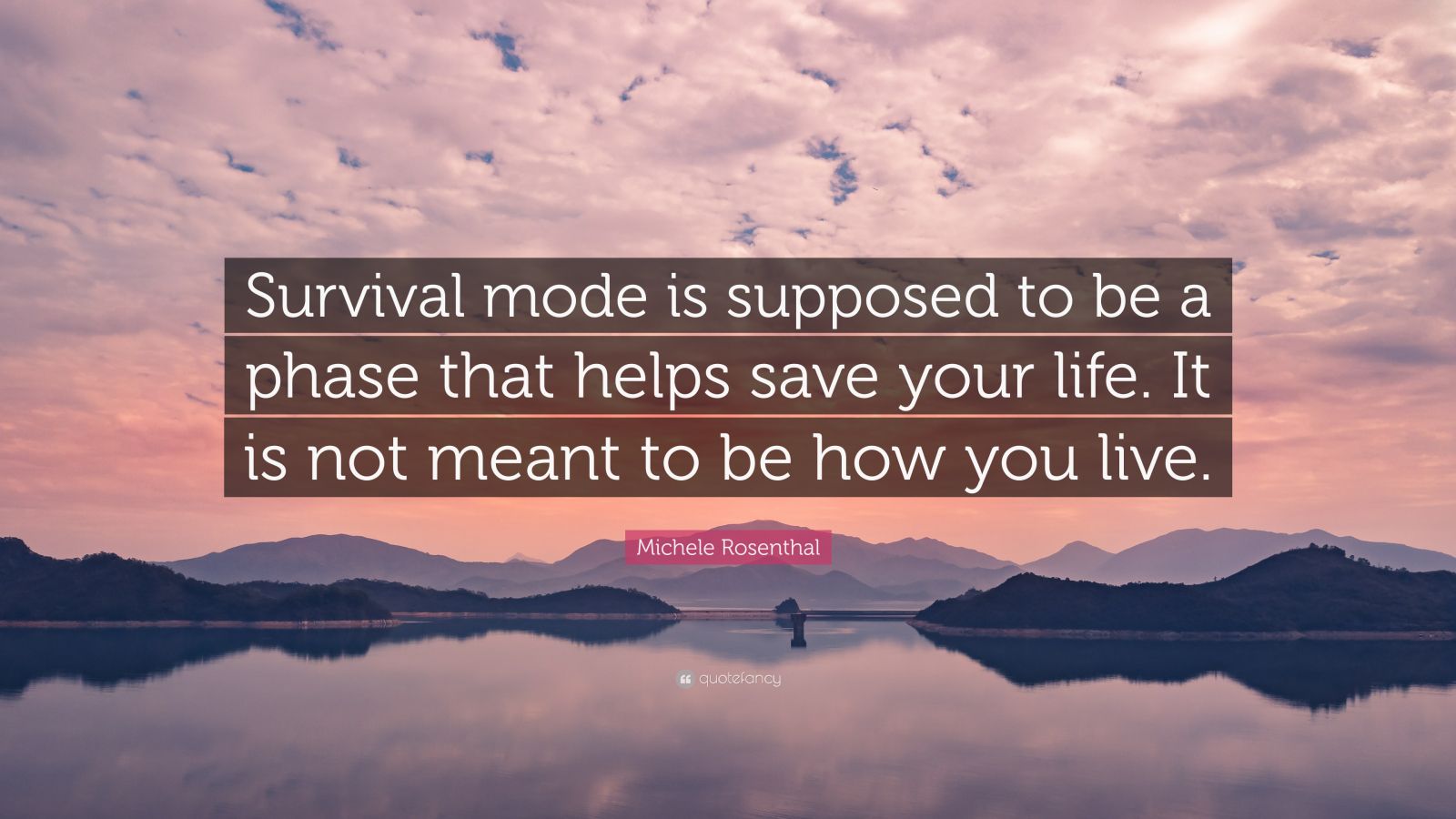 Michele Rosenthal Quote: “Survival mode is supposed to be a phase that ...