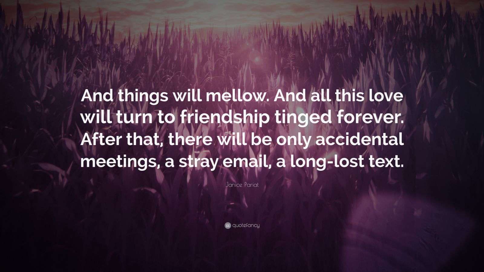 Janice Pariat Quote: “And things will mellow. And all this love will ...