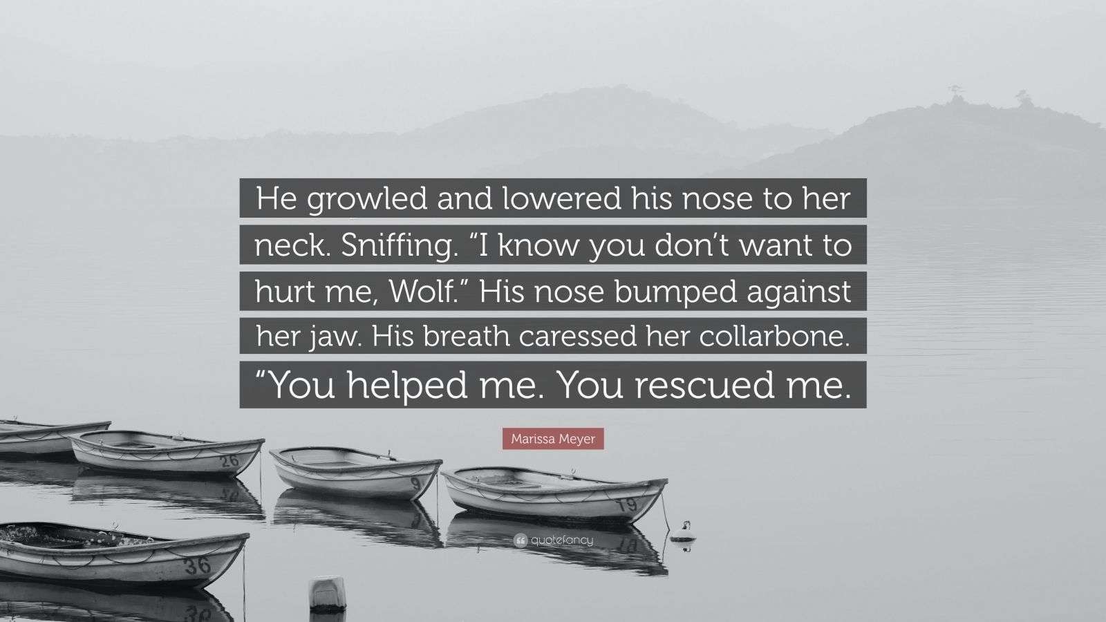 Marissa Meyer Quote: “He growled and lowered his nose to her neck ...
