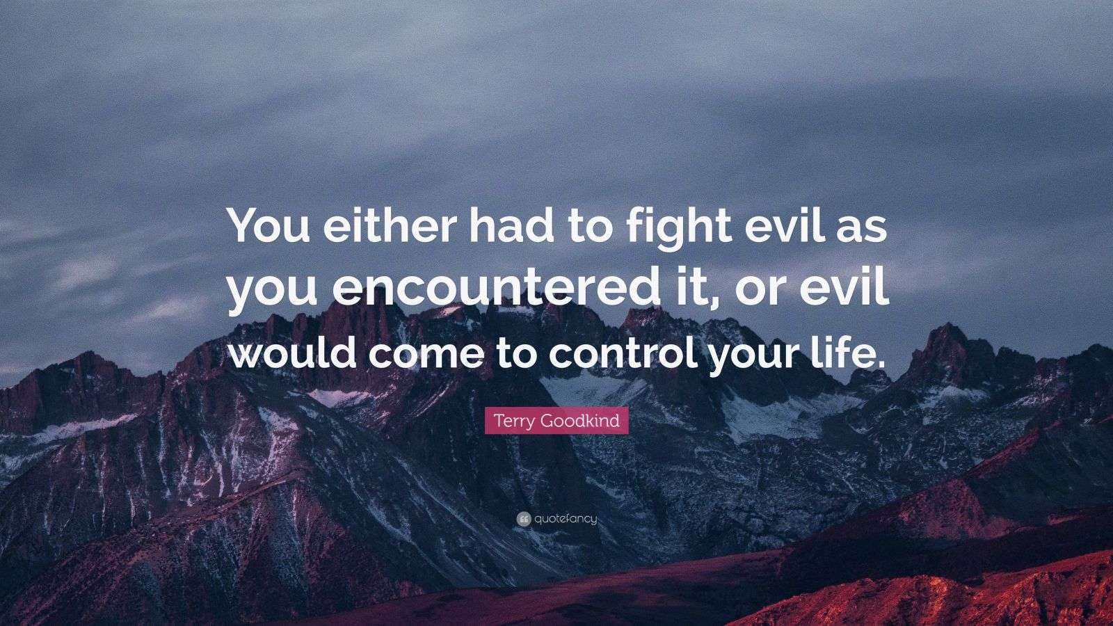 Terry Goodkind Quote: “You either had to fight evil as you encountered ...