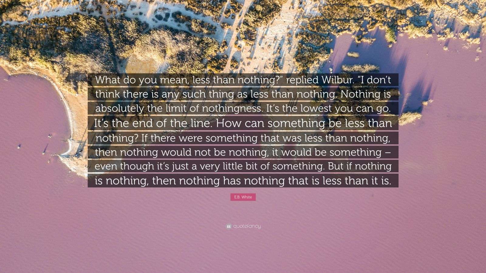 E.B. White Quote: “What do you mean, less than nothing?” replied Wilbur ...