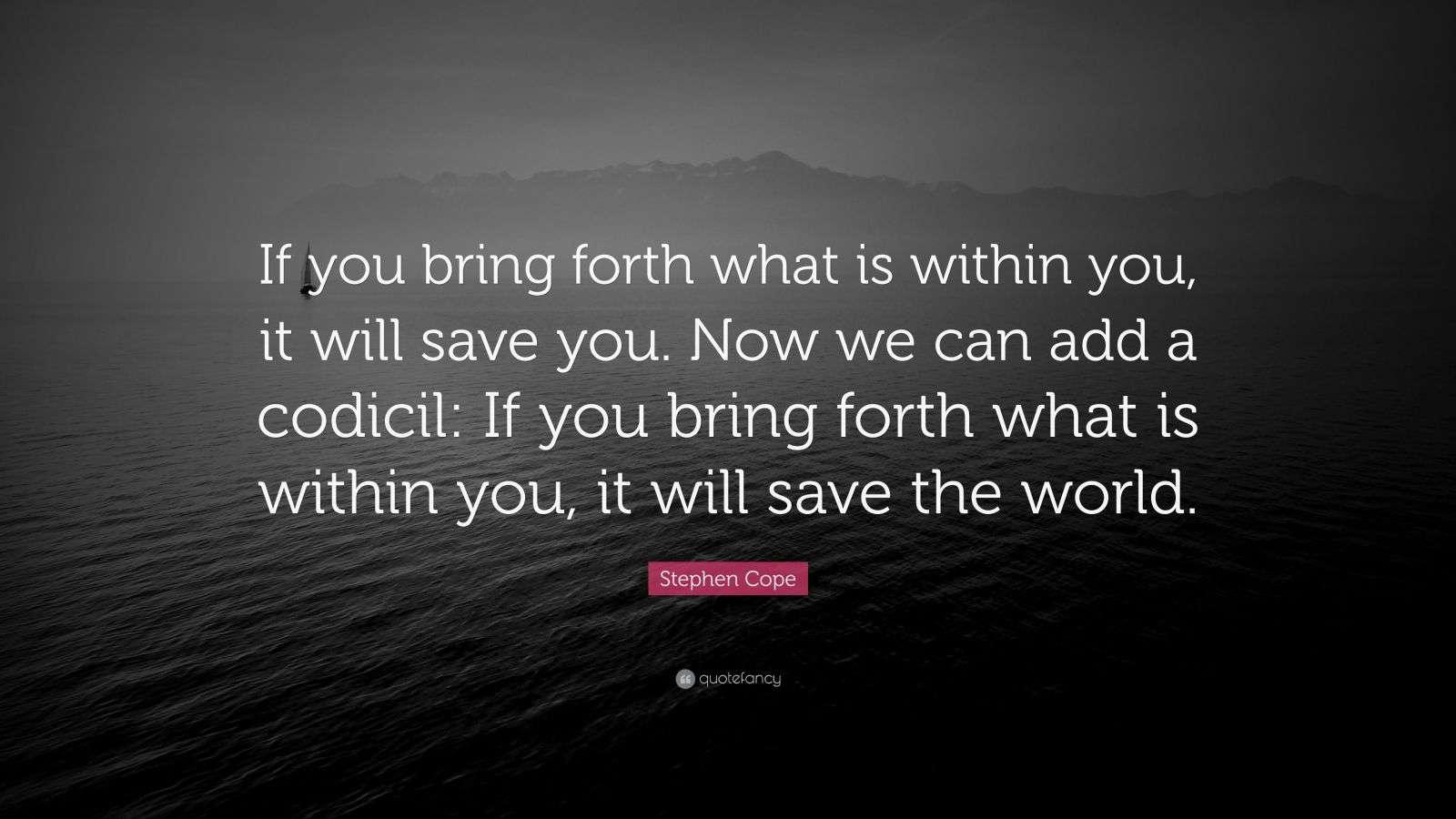 Stephen Cope Quote: “If you bring forth what is within you, it will ...