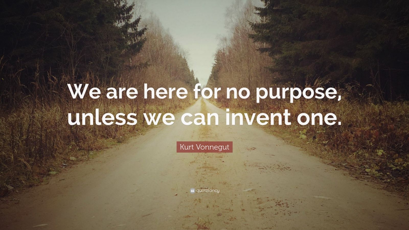 Kurt Vonnegut Quote: “We are here for no purpose, unless we can invent ...