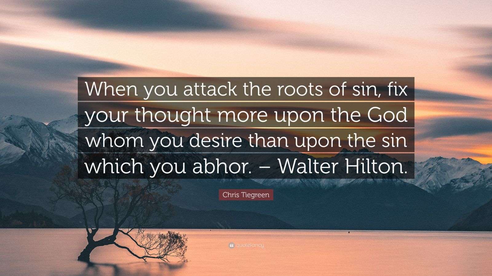 Chris Tiegreen Quote: “When you attack the roots of sin, fix your ...