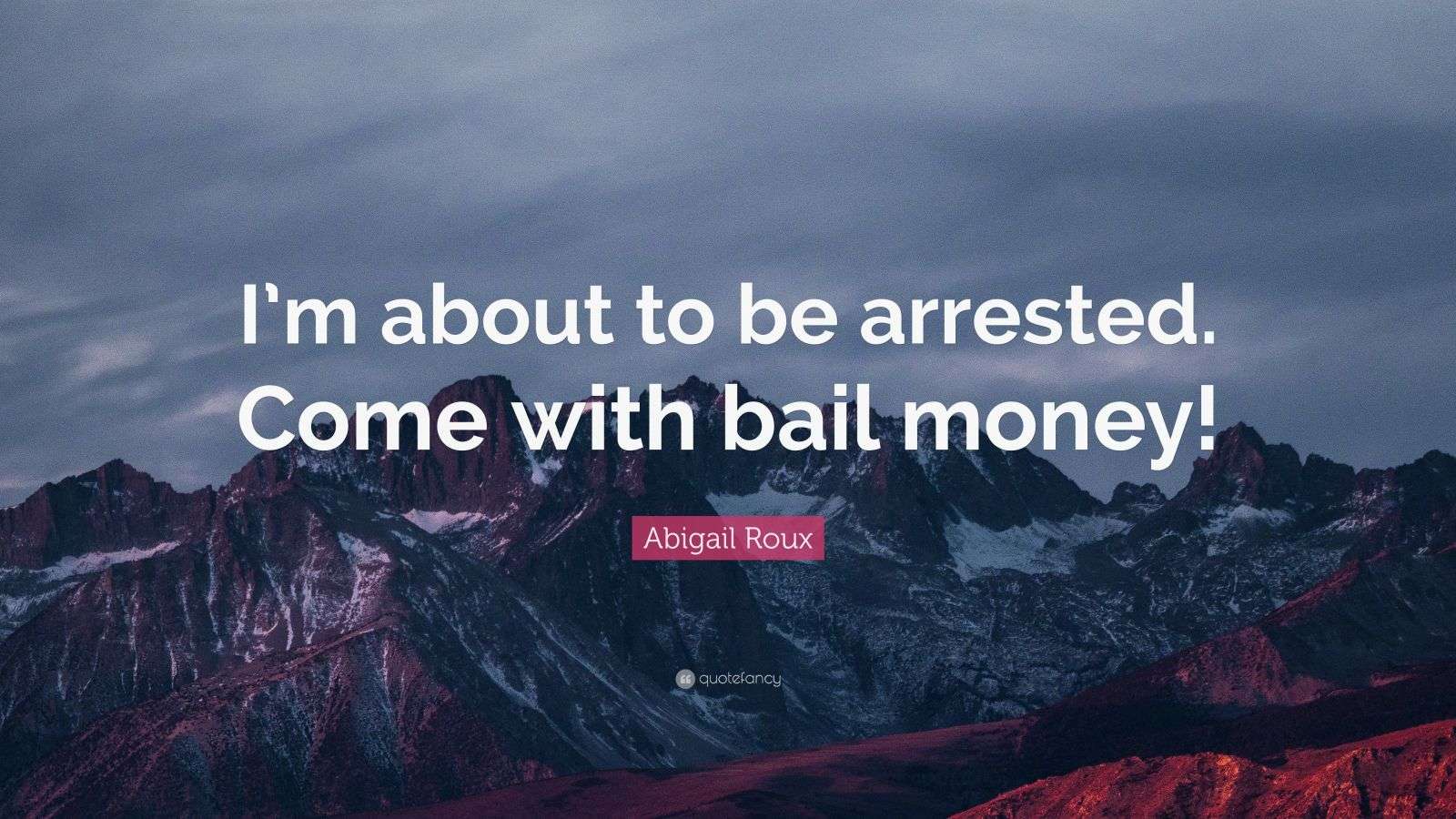 Abigail Roux Quote: “I’m about to be arrested. Come with bail money!”