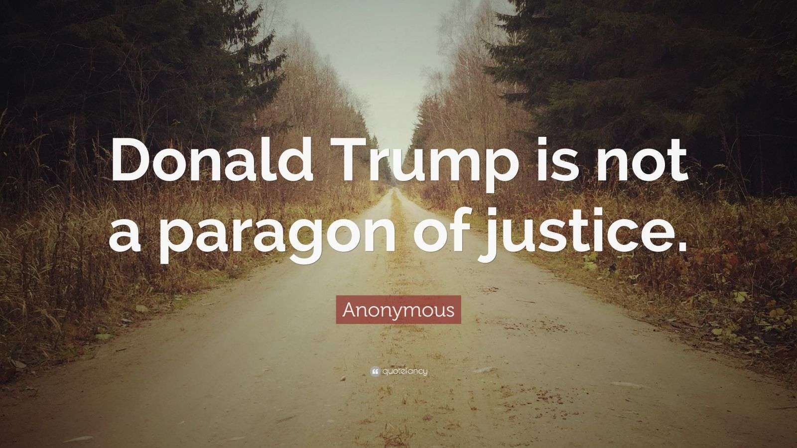 Anonymous Quote: “Donald Trump is not a paragon of justice.”