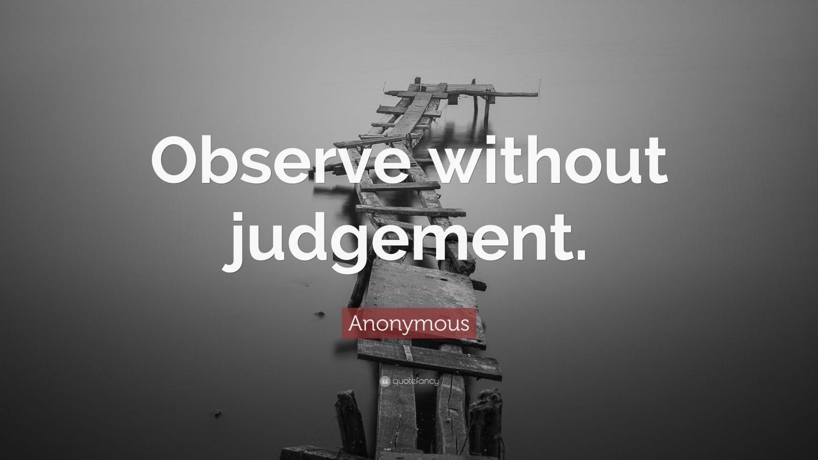 Anonymous Quote: “Observe without judgement.”