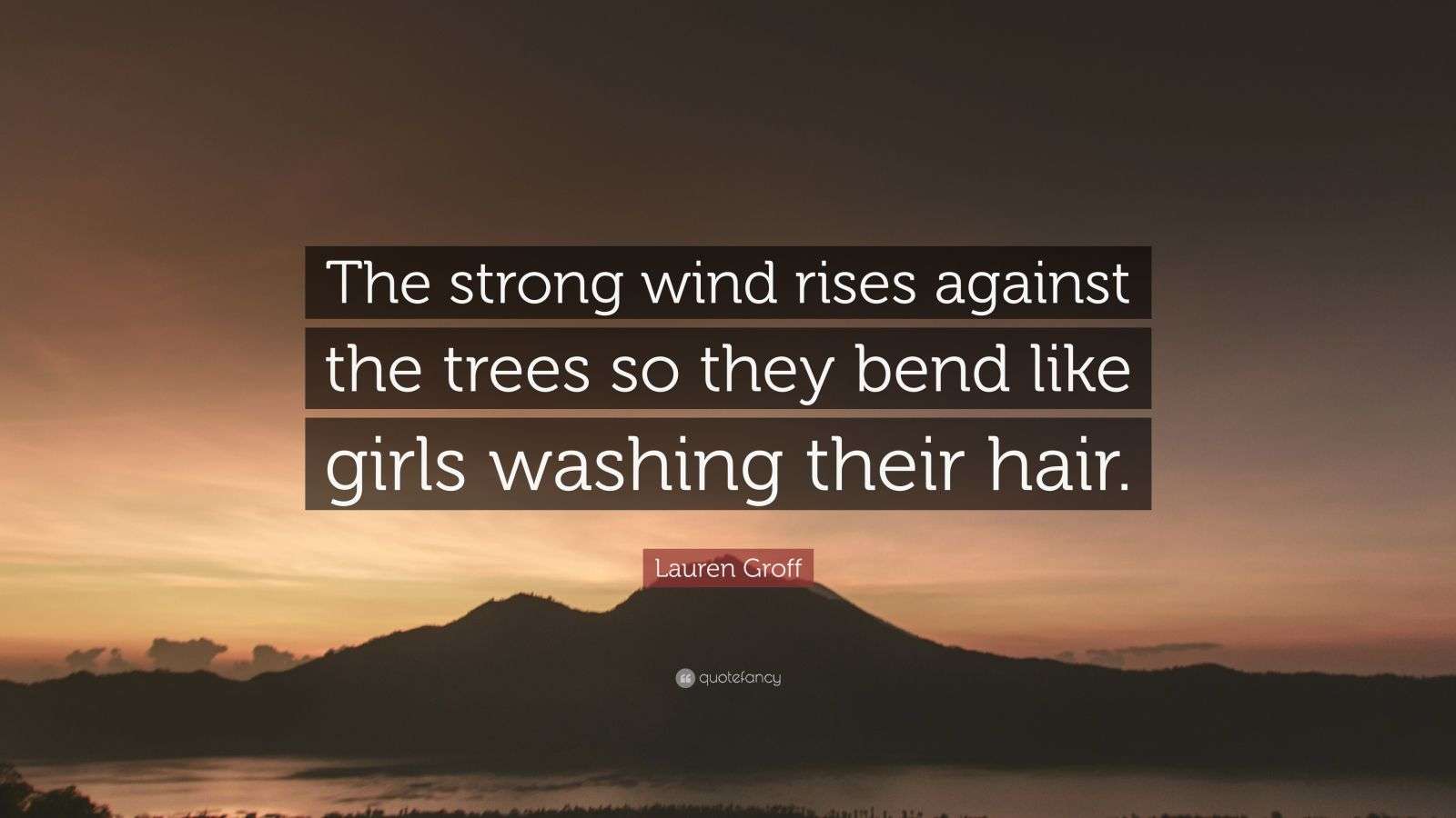 Lauren Groff Quote: “The strong wind rises against the trees so they ...