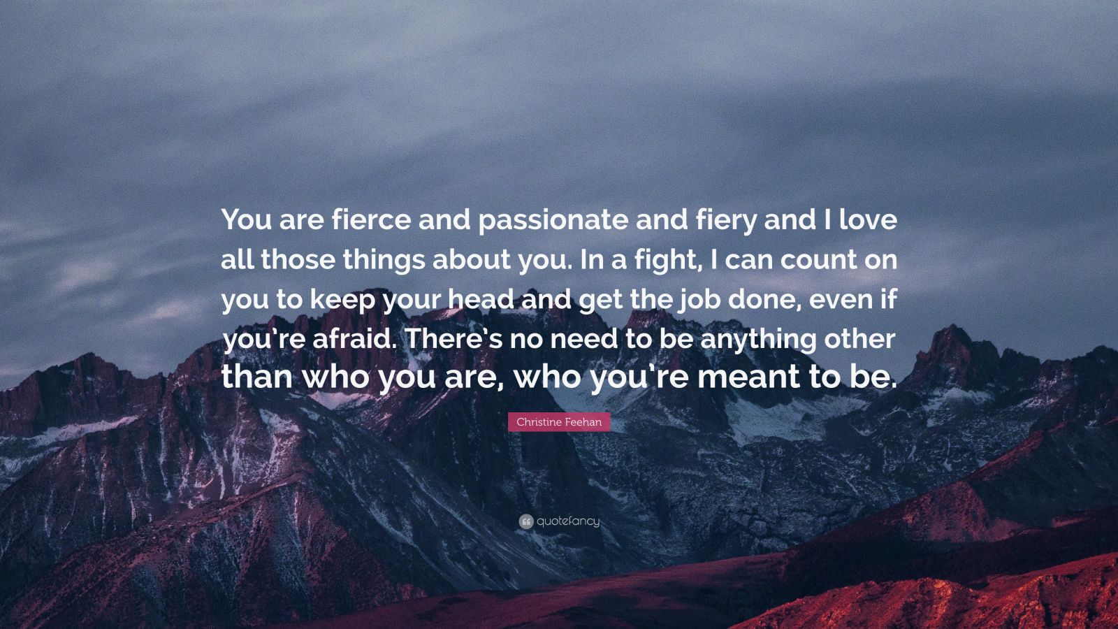 Christine Feehan Quote: “You are fierce and passionate and fiery and I ...