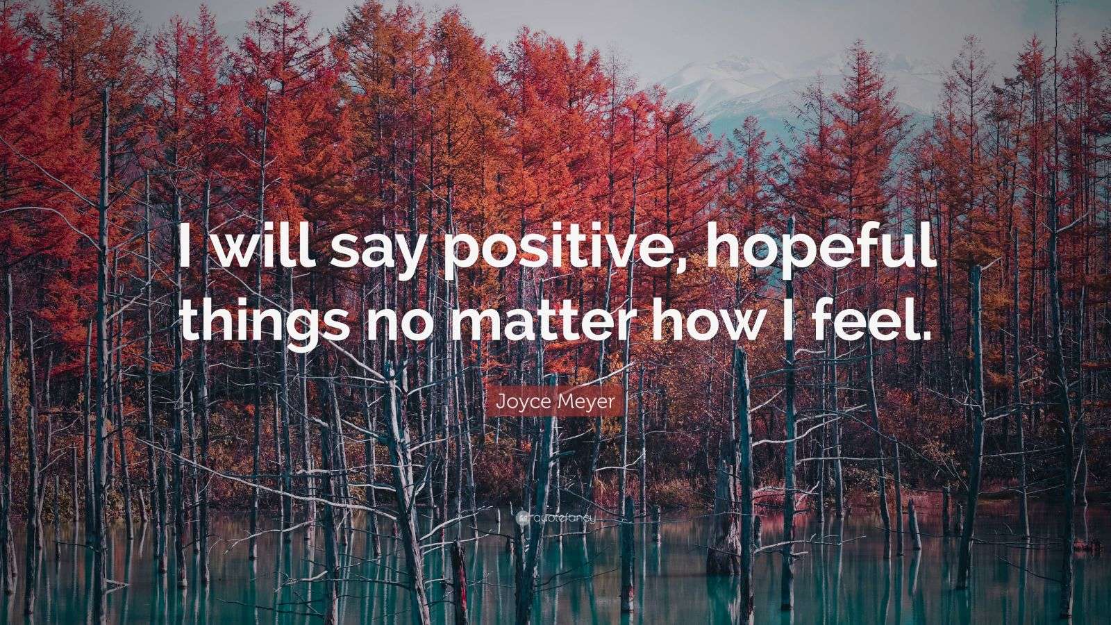 Joyce Meyer Quote: “I will say positive, hopeful things no matter how I ...