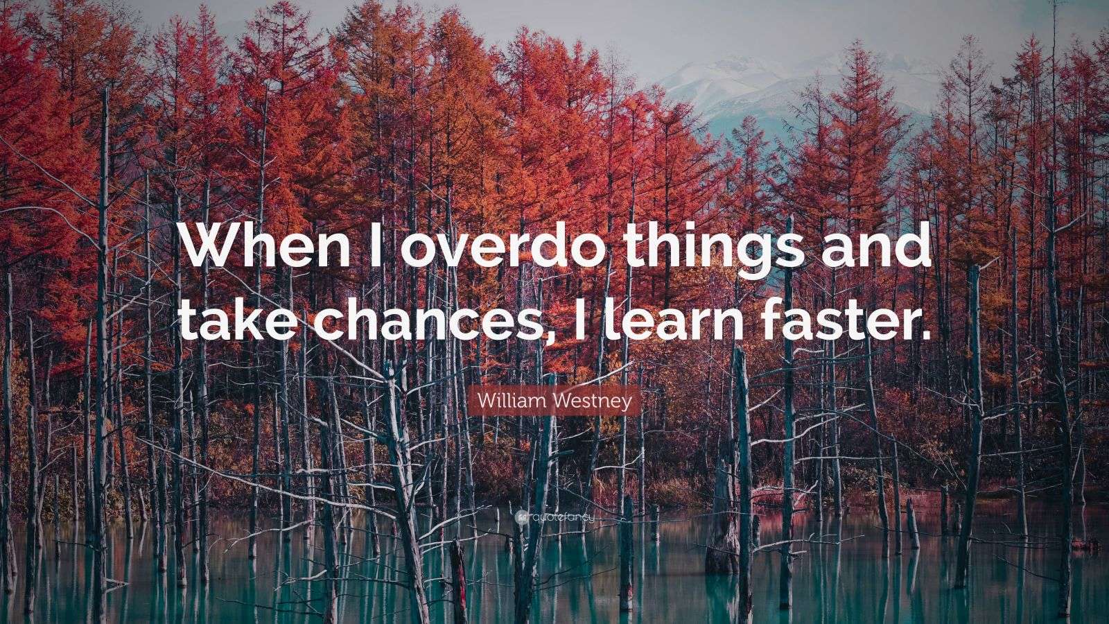 William Westney Quote: “When I overdo things and take chances, I learn ...