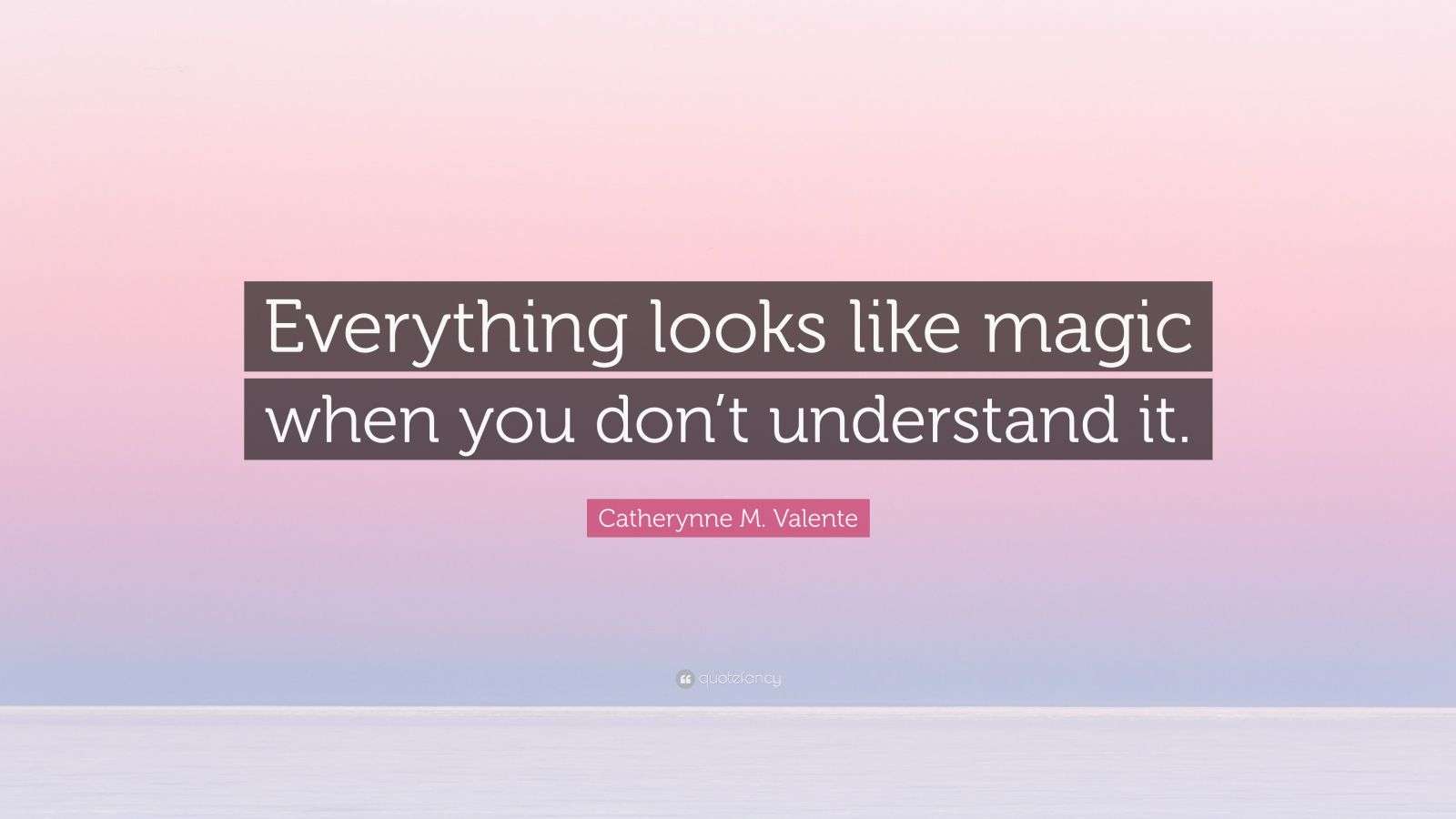 Catherynne M. Valente Quote: “Everything looks like magic when you don ...