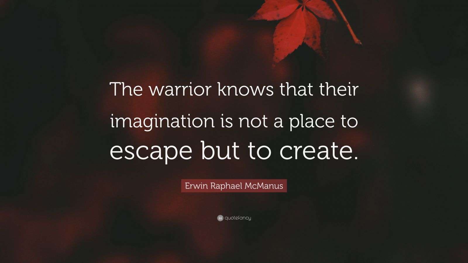 Erwin Raphael McManus Quote: “The warrior knows that their imagination ...