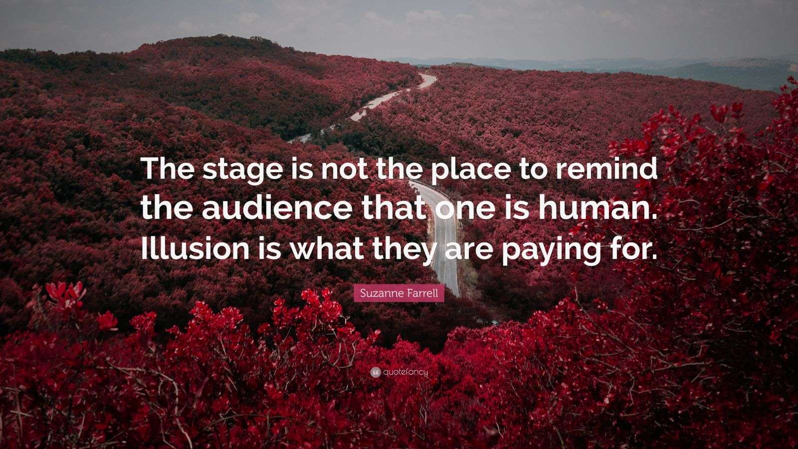 Suzanne Farrell Quote: “The stage is not the place to remind the ...